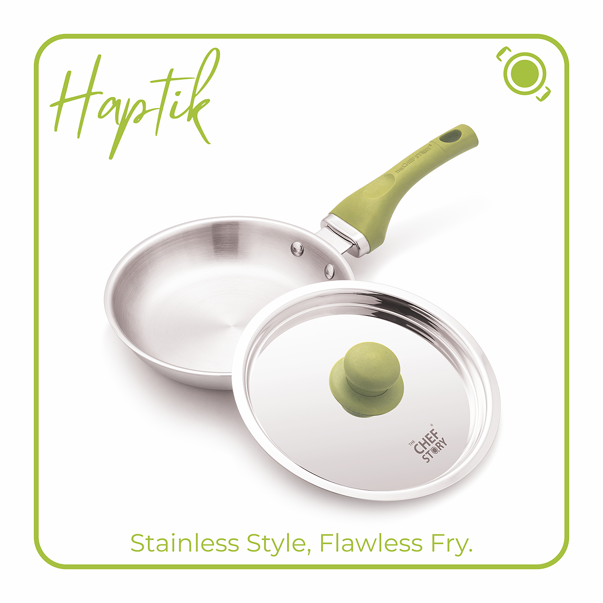 Haptik Frying Pan: Surgical Grade Steel for Perfect Searing